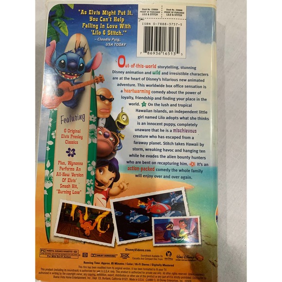 Walt Disney | Media | Lilo Stitch Vhs Movie Vcr Video Tape Used Walt ...